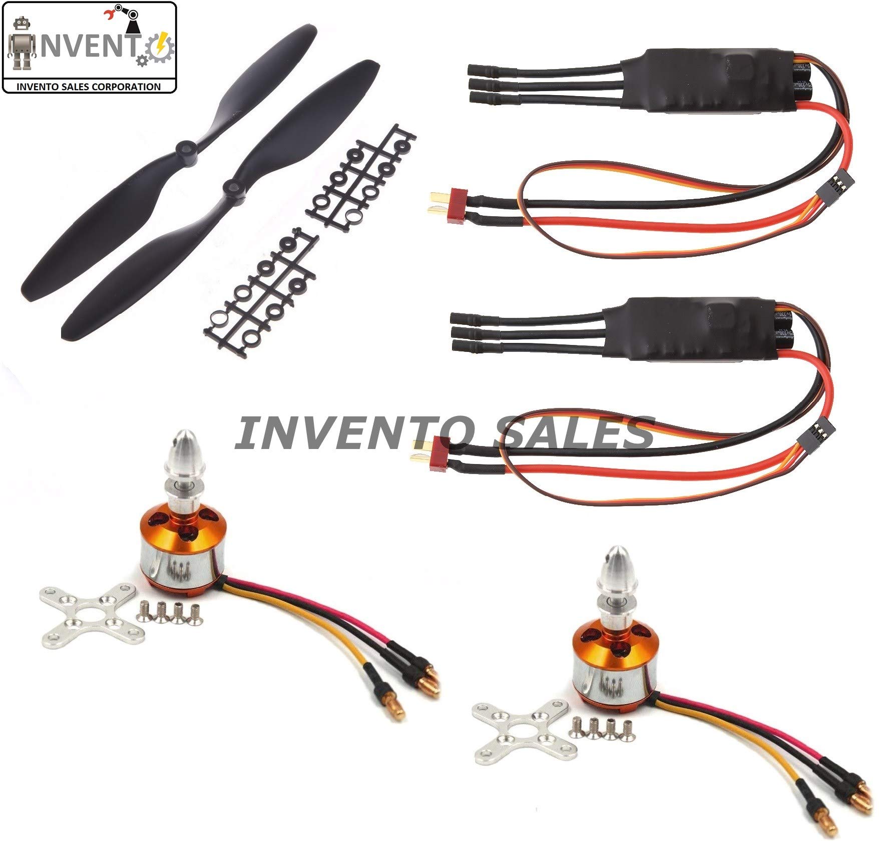 Buy INVENTO 2pcs 40A ESC + 2pcs 1800KV BLDC Brushless Motor + 1pair ...