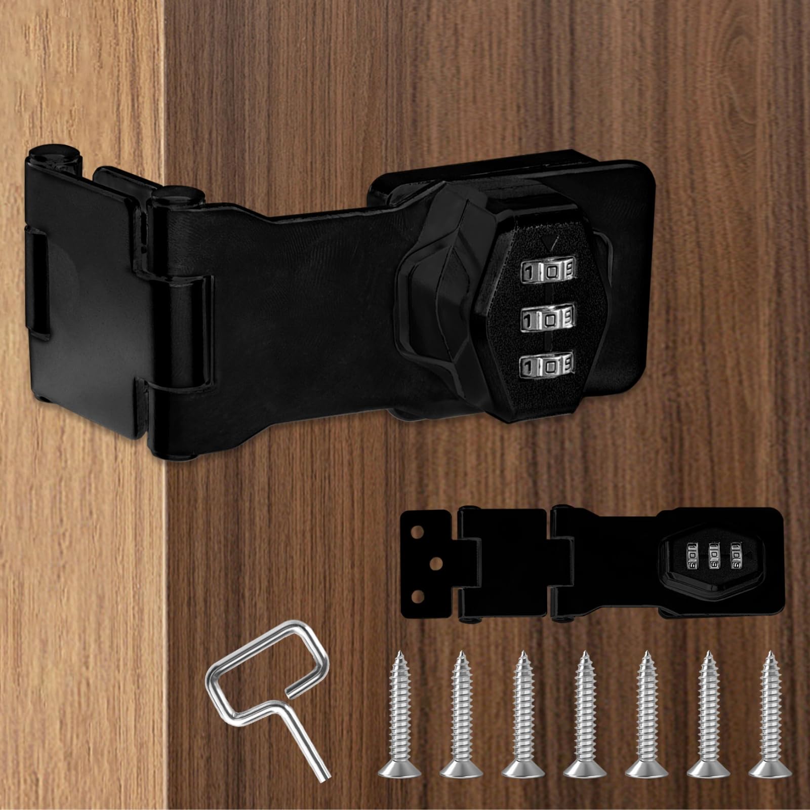 Snapklik.com : Double Hinge Cabinet Password Hasp Lock Zinc Alloy ...