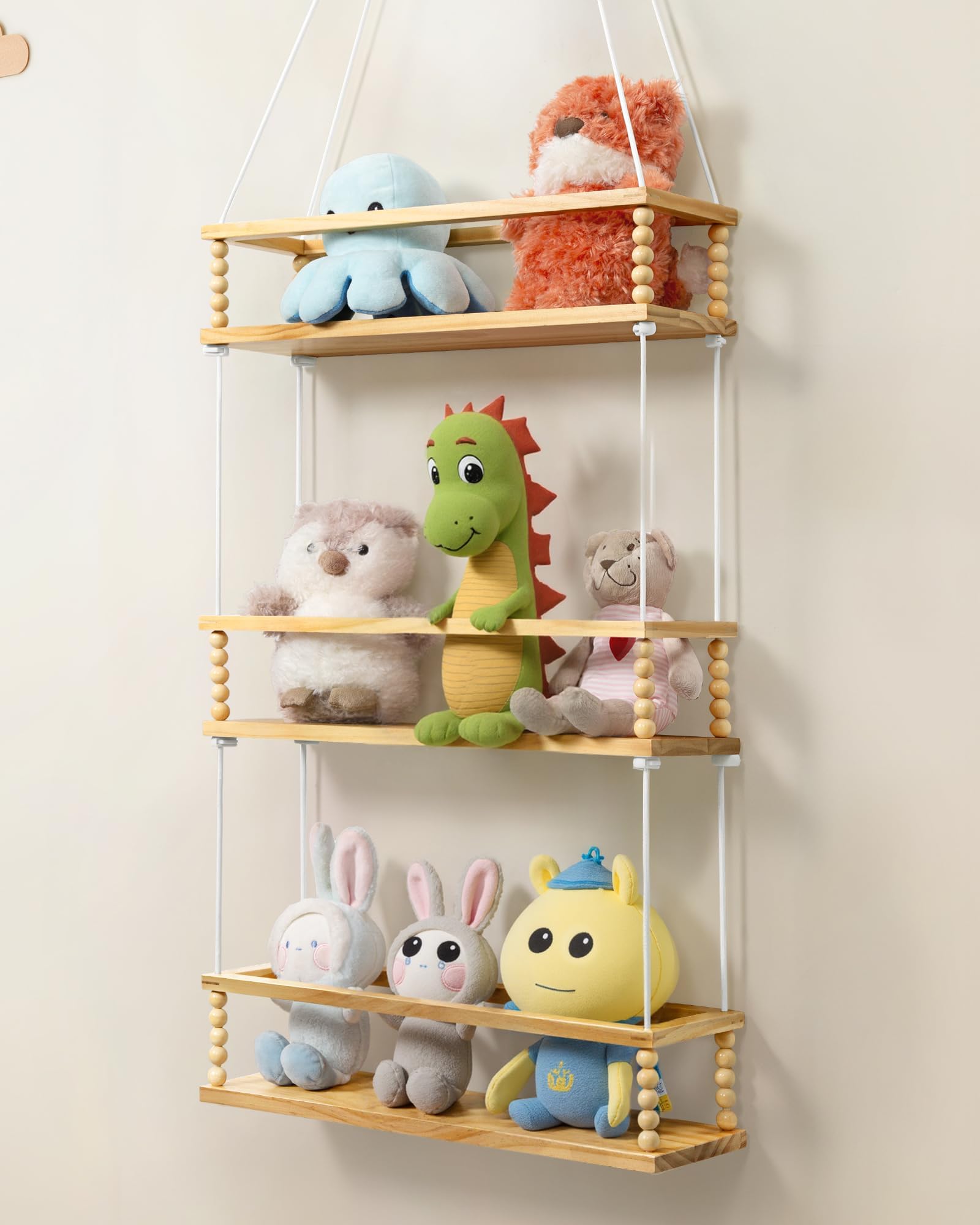Amazon.com: Poyilooo Stuffed Animal Storage Organizer, 3 Tier Wood ...