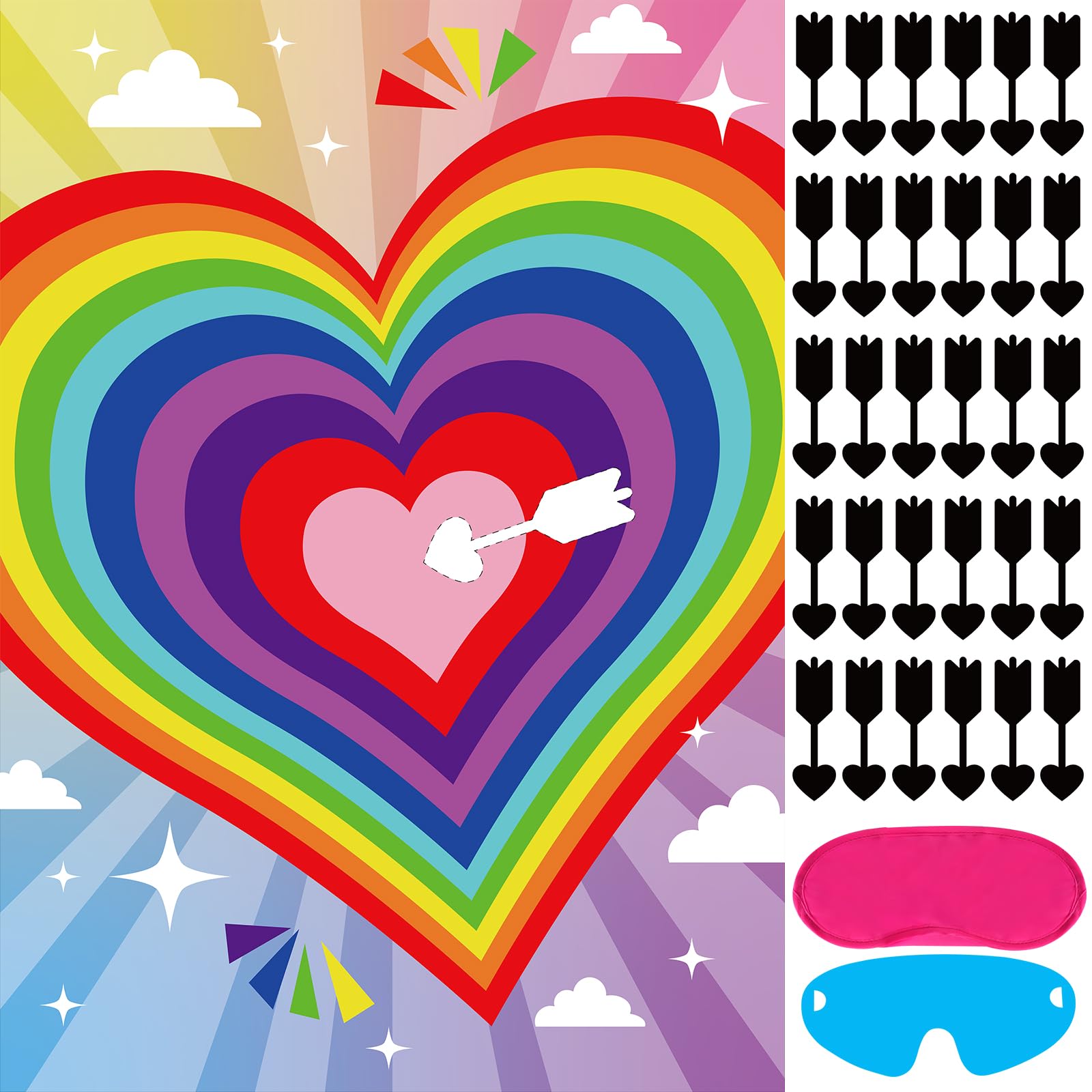 Amazon.com: Hooqict Valentines Games for Kids Pin The Arrow on The ...