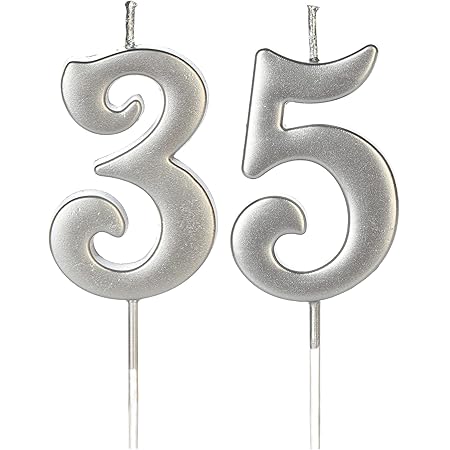 Amazon.com: 35th Birthday Candles Cake Numeral Candles Happy Birthday ...