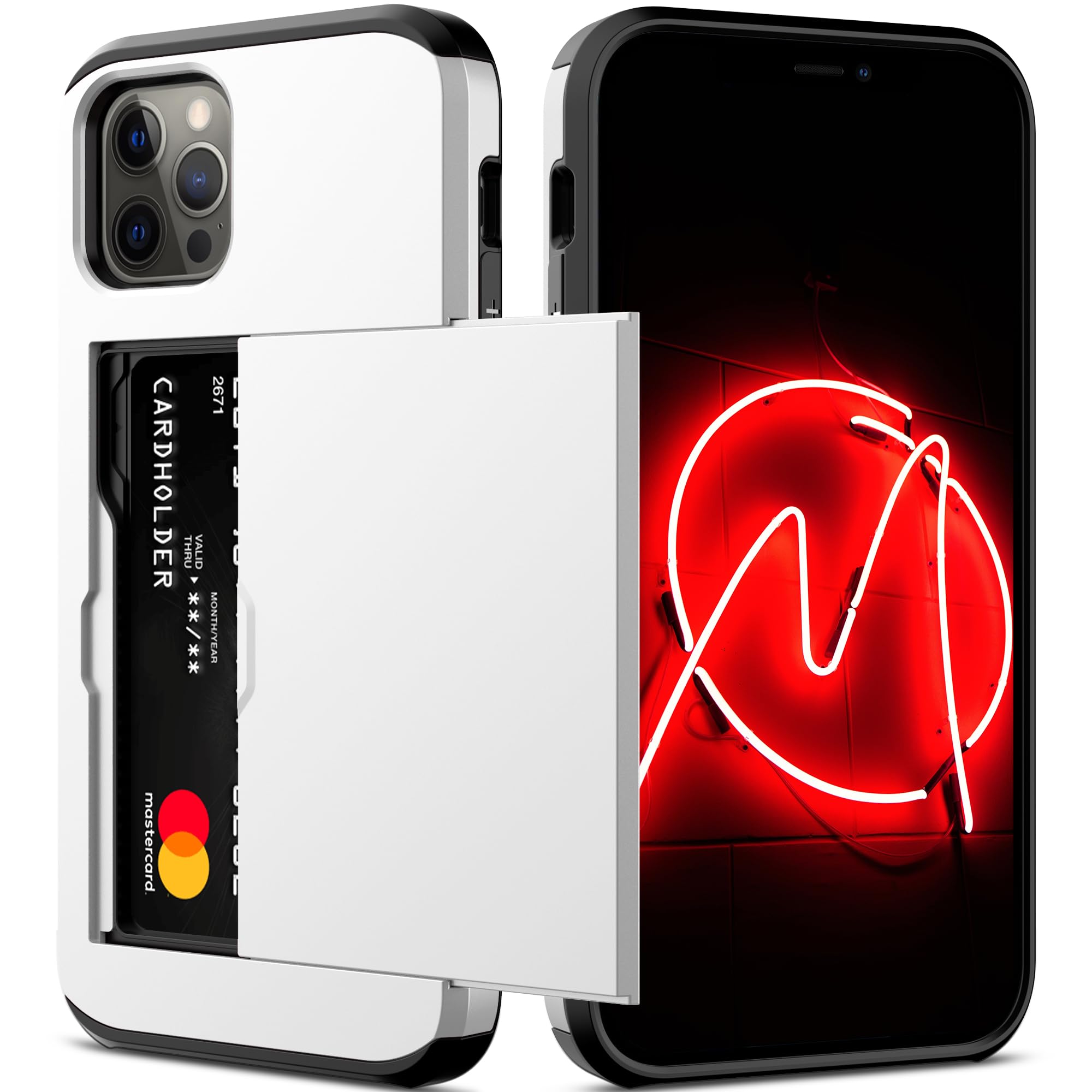 Amazon.com: Nvollnoe for iPhone 12 Case,iPhone 12 Pro Case with Card ...