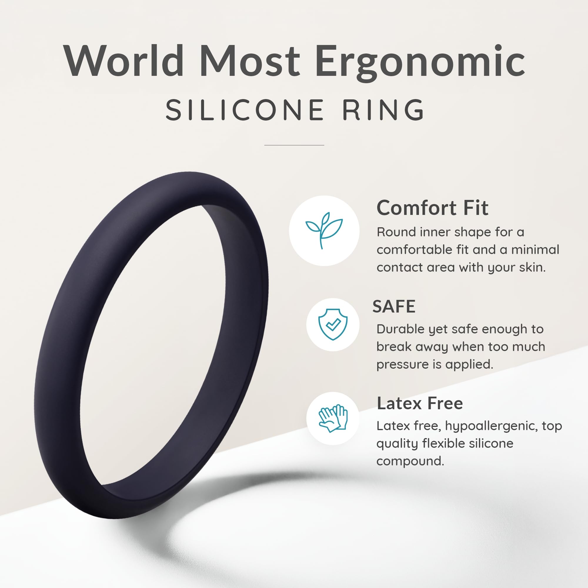 Snapklik.com : ThunderFit Womens Silicone Thin And Stackable Ring Enhancers