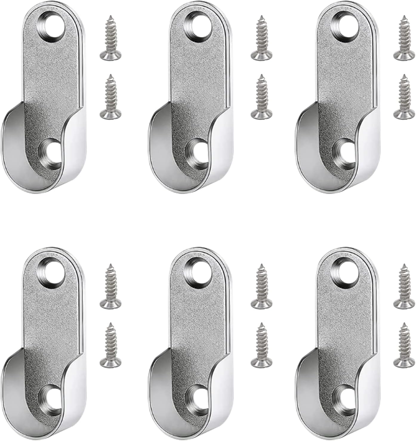 GRVICH 16mm Clothes Rail Wall Bracket, 6 PCS Wardrobe Rail Rod Bracket ...