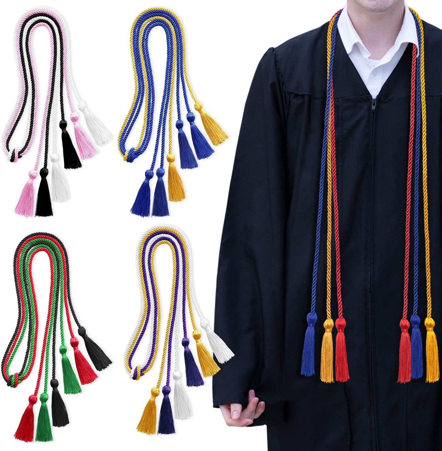Amazon.com: Endea Graduation Custom Triple Honor Cords 63" Personalize ...