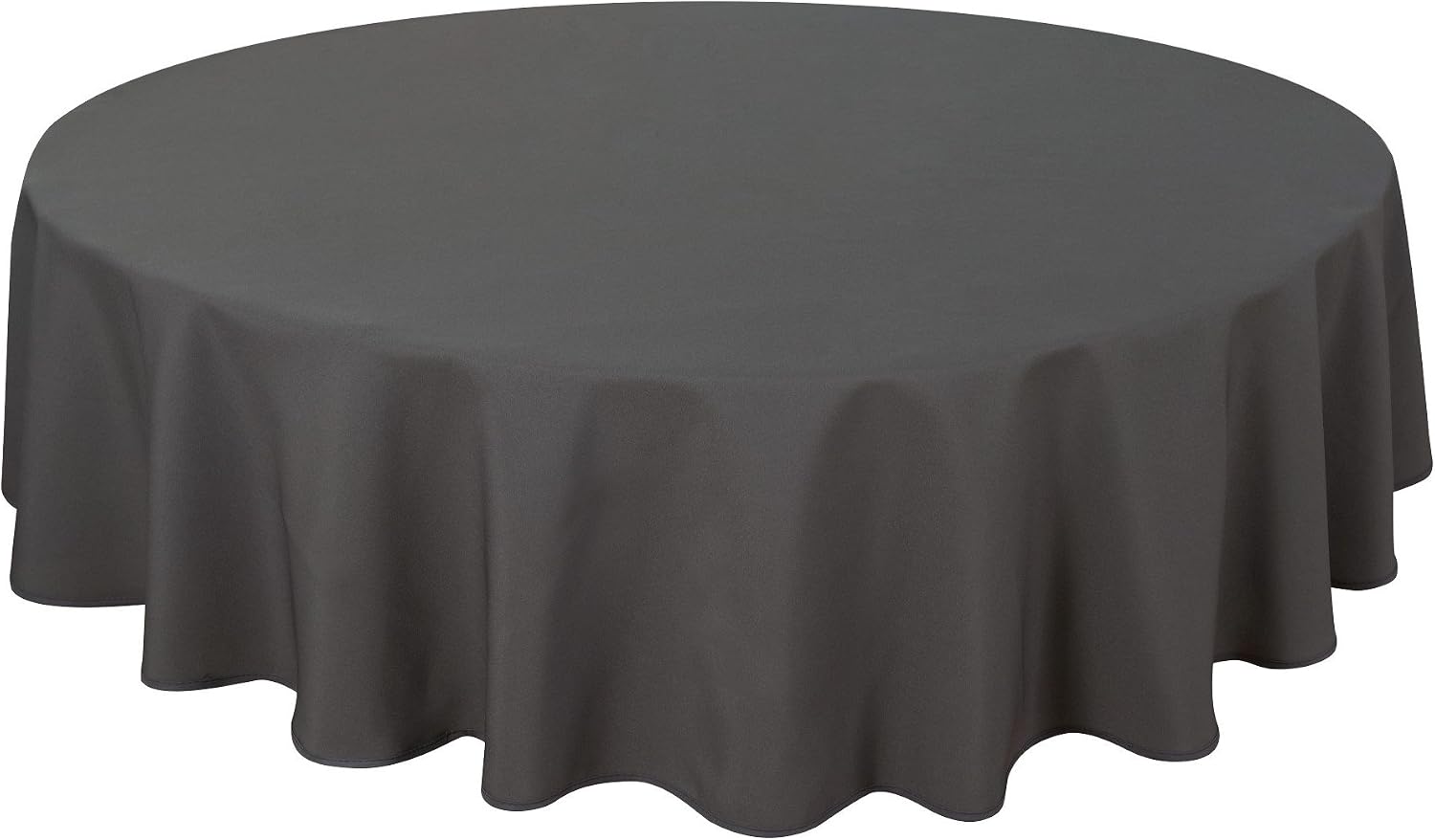 Home Direct Quality Round Fabric Tablecloth Table Cover 180cm 70" Grey ...