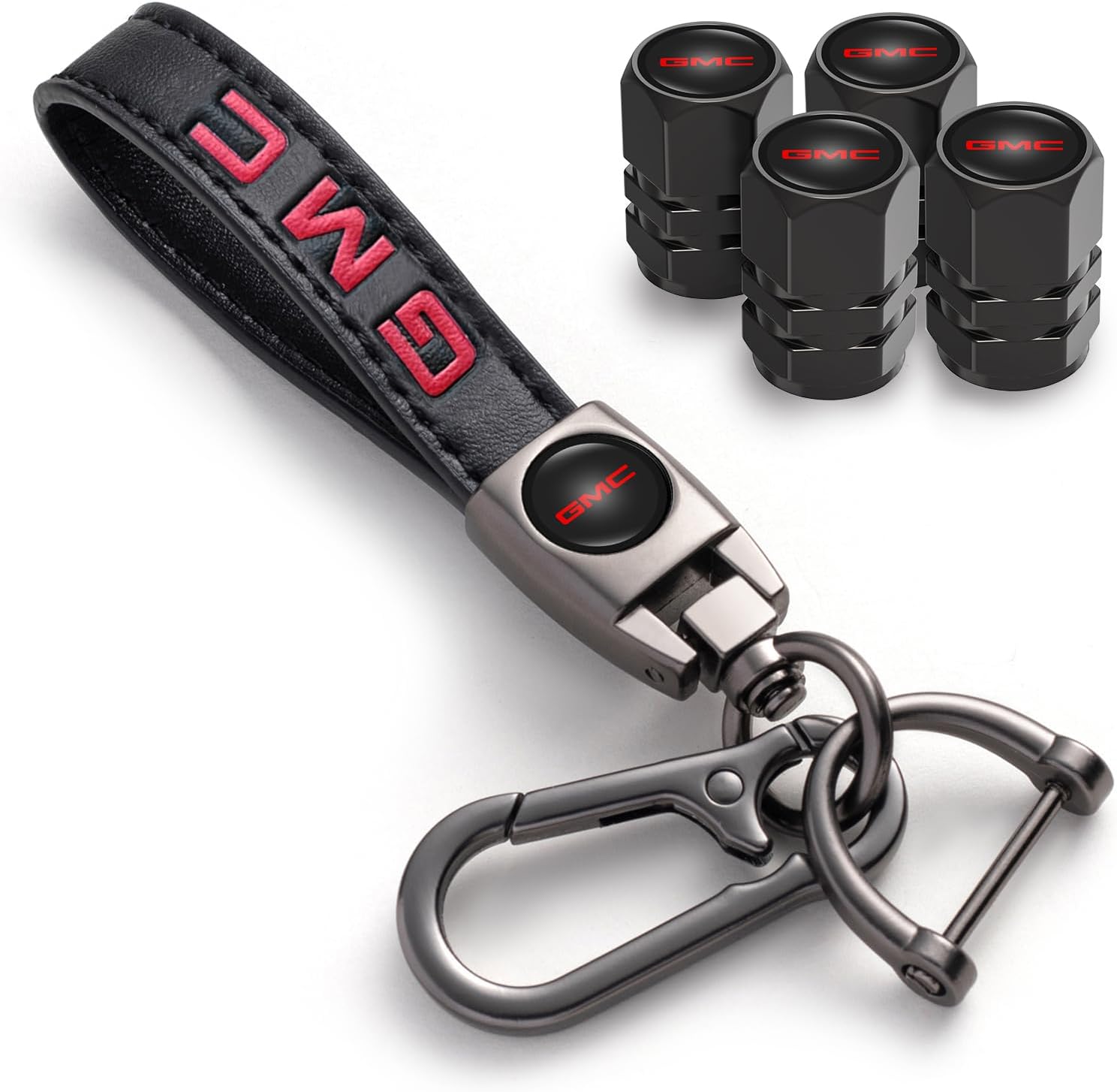 Tyre Valve Caps and Leather Keychain Combo Compatiable with Sierra ...