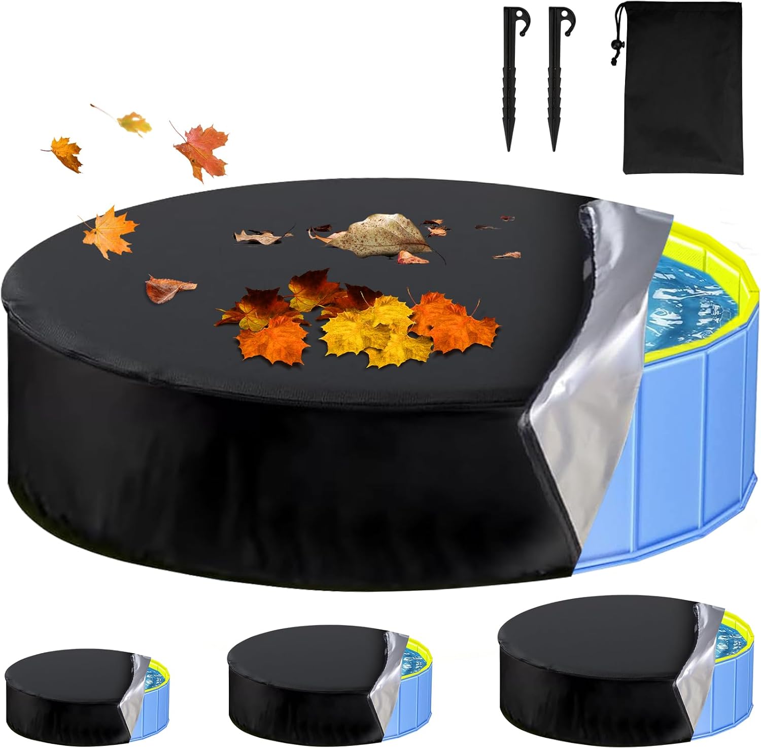 COZII Round Dog Pool Cover, Portable Pet Swimming Pool Cover Dustproof ...