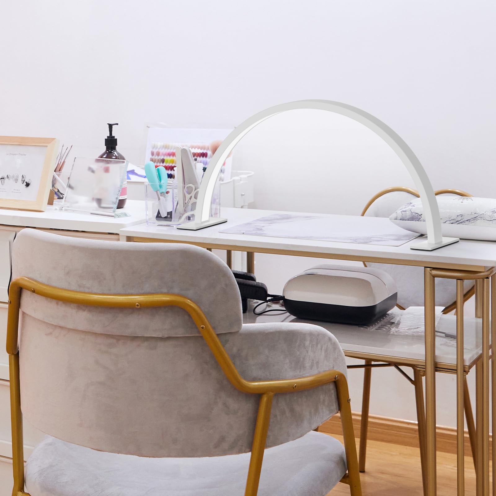 Beautycity Half Moon Light Nail Lamp for Desk, LED Nail Tech Lamp Lash ...