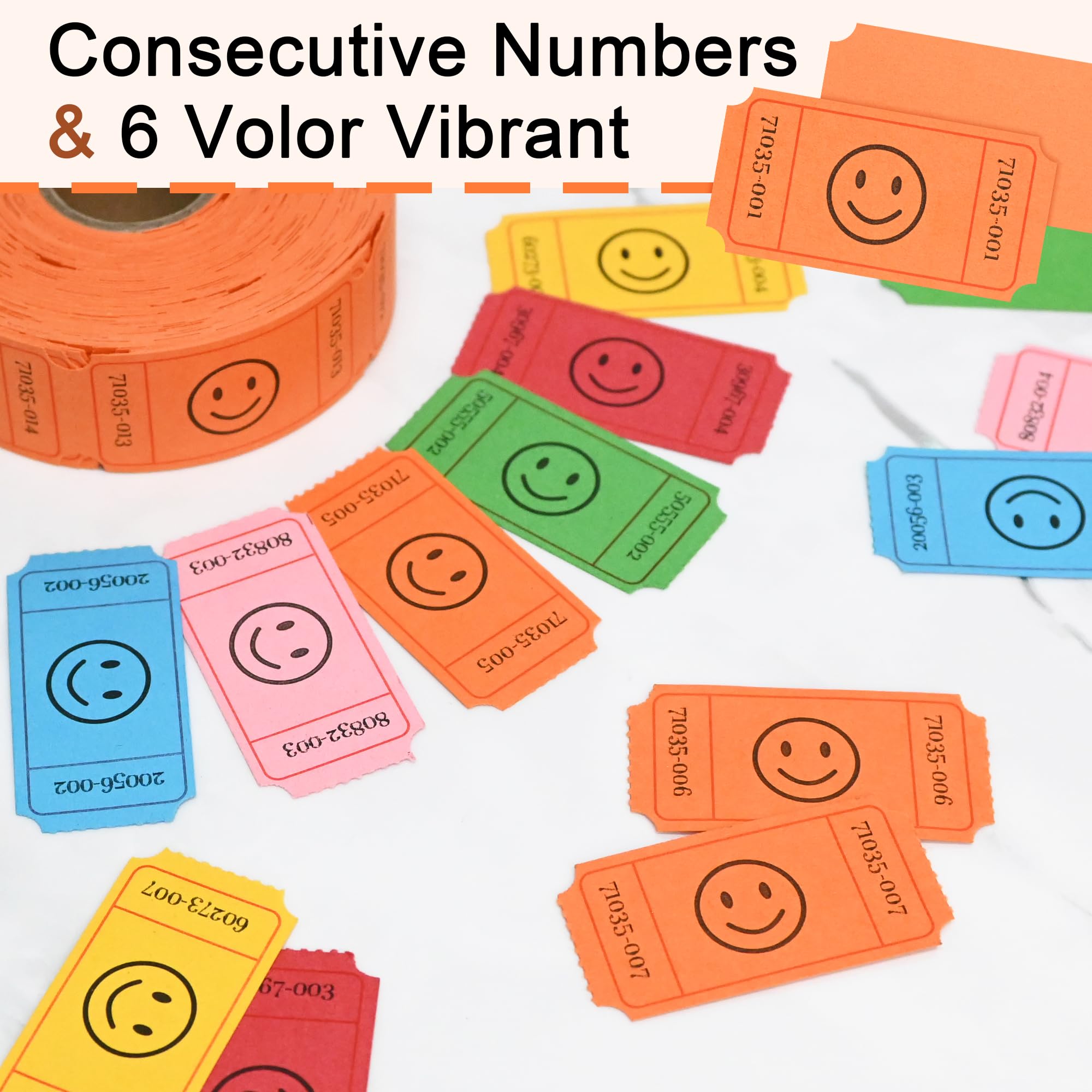 Snapklik.com : L LIKED 500-Count Smile Raffle Tickets-1"x2" Single Roll ...