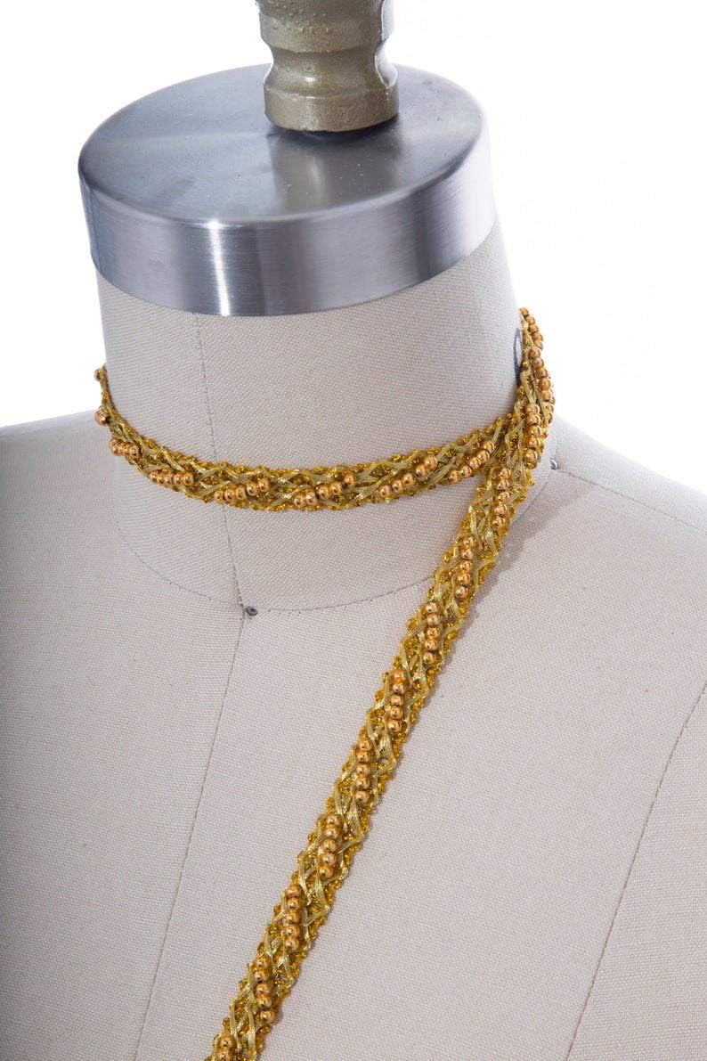 Amazon.com: Fine Gold uKET Weave Beading Trimming/Gold Pearl Gimp Tape ...