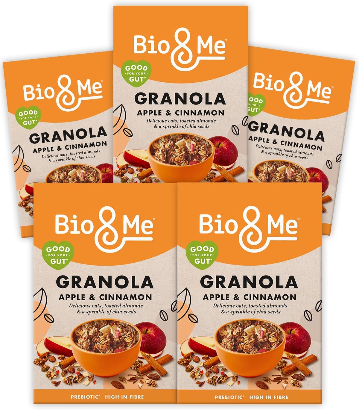 Bio&Me Apple & Cinnamon Prebiotic Granola 5-Pack (5 x 360g) – Vegan ...