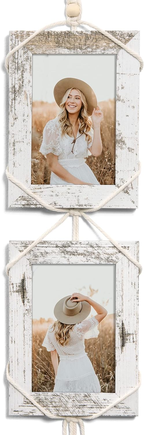 Amazon.com - takfot 4x6 Hanging Picture Frames Boho Rustic Wood Photo ...
