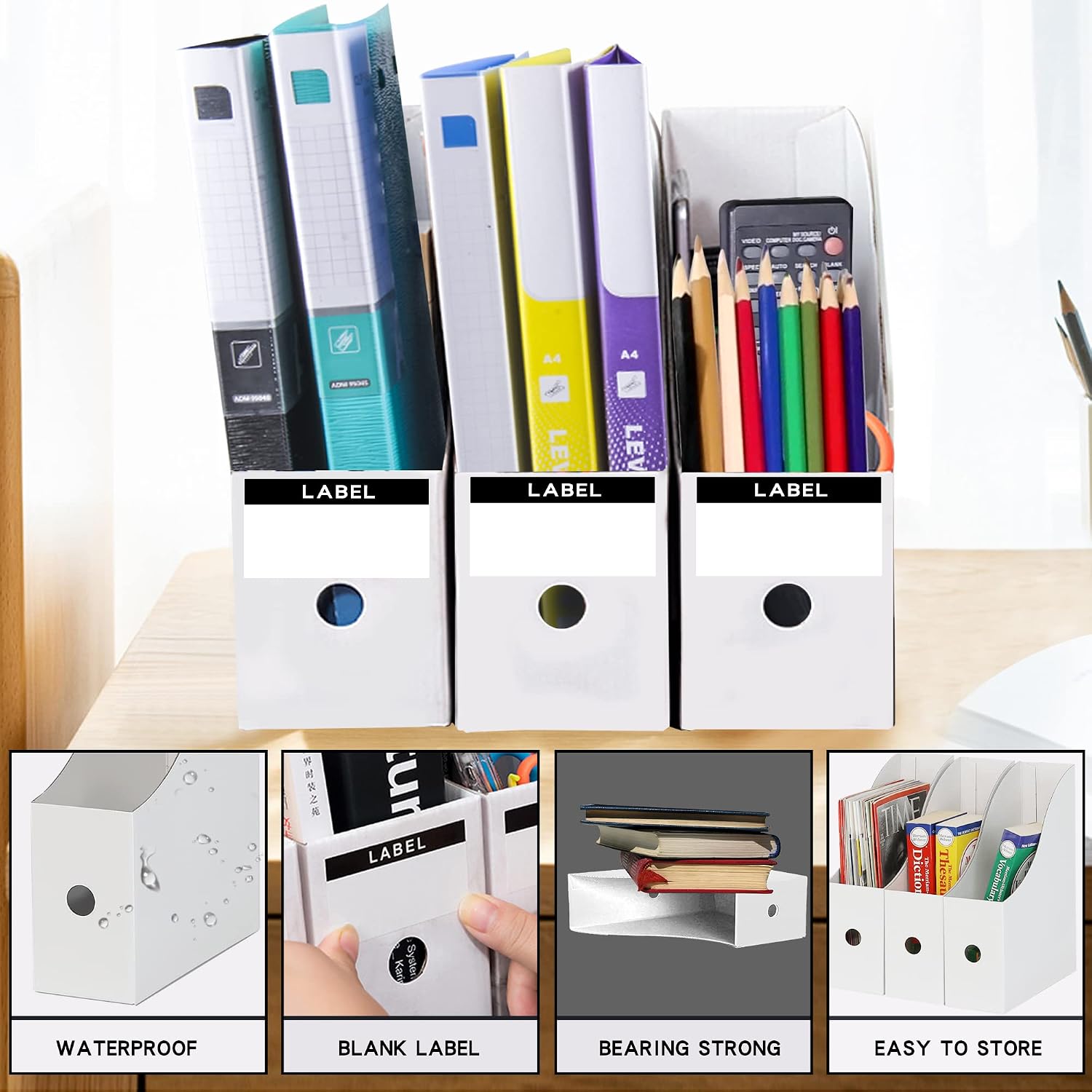10 Pack Magazine File Holder with 10 Labels,Cardboard Magazine Holder ...