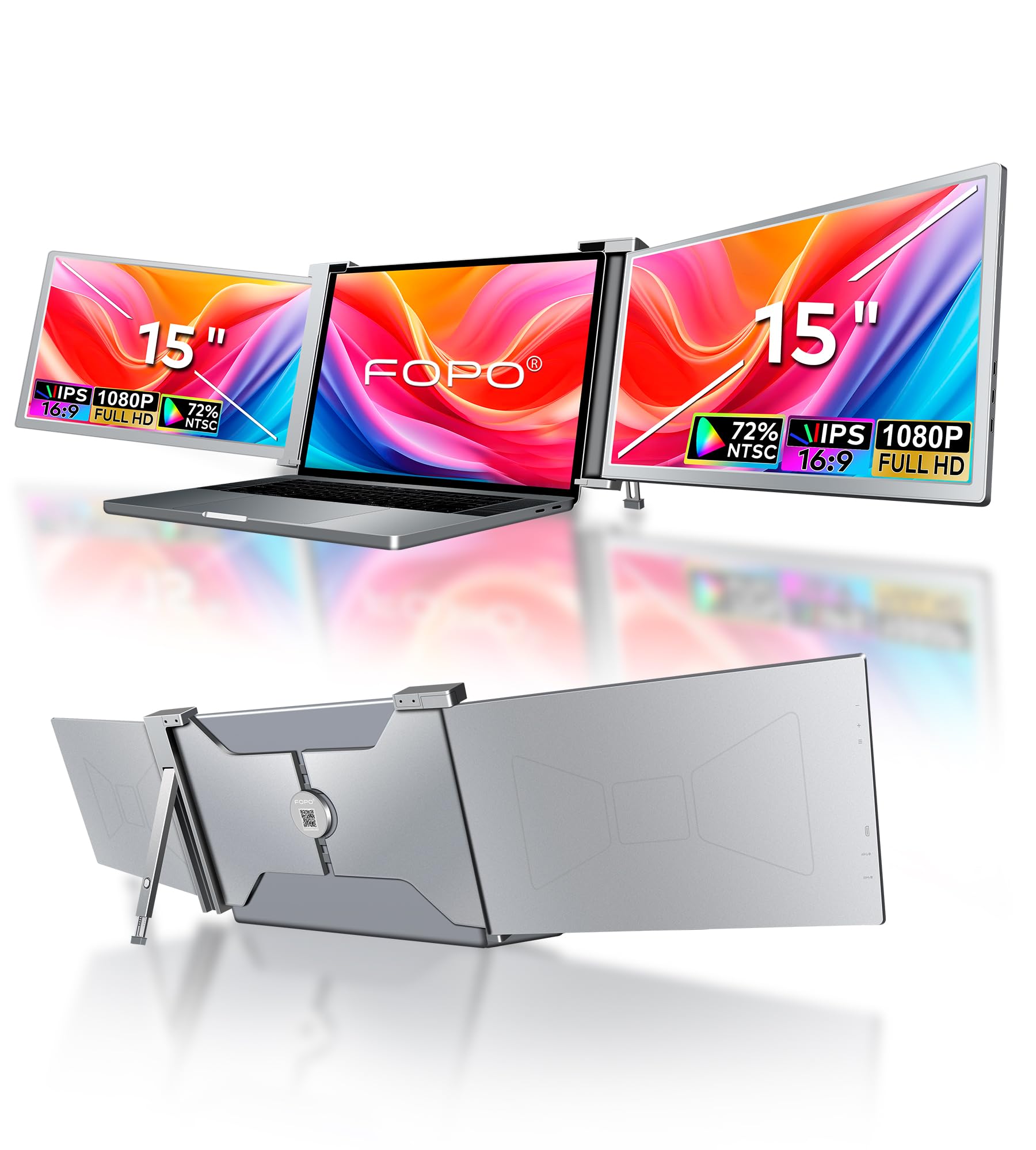 Fopo Triple Monitor For Laptop 15 Fhd 1080p Ips Portable | Desertcart ...