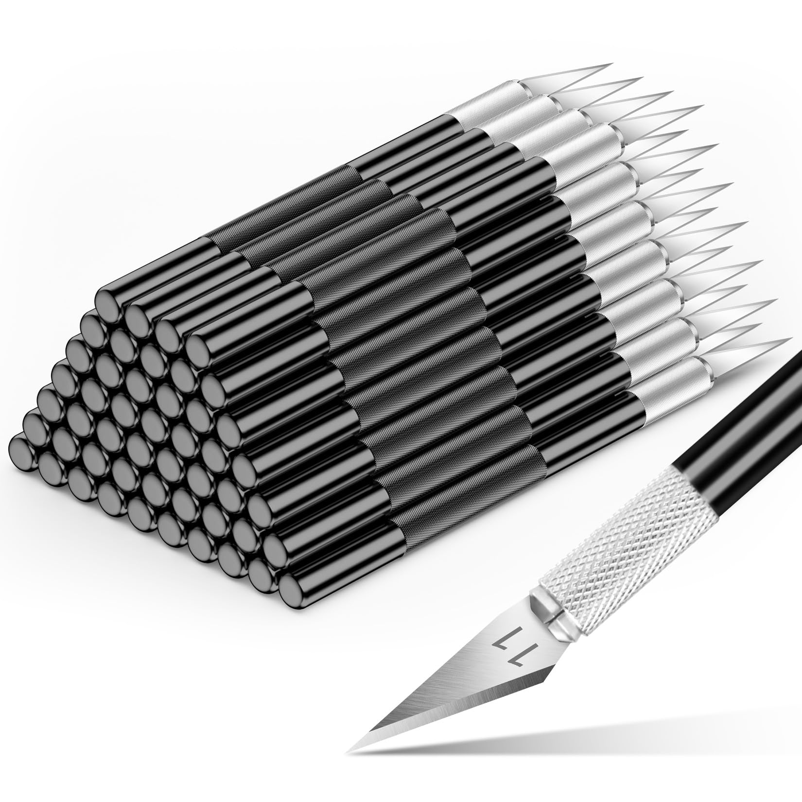 Amazon.com: DIYSELF 50-Piece Exacto Knife, Aluminum Alloy Handle ...