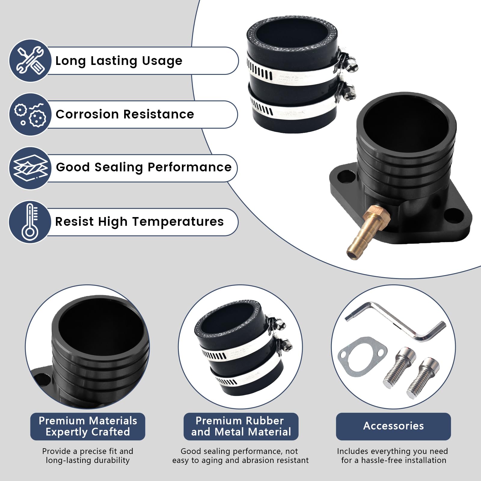 Snapklik.com : Racing Intake Pipe Inlet Manifold Adapter Kit For ...