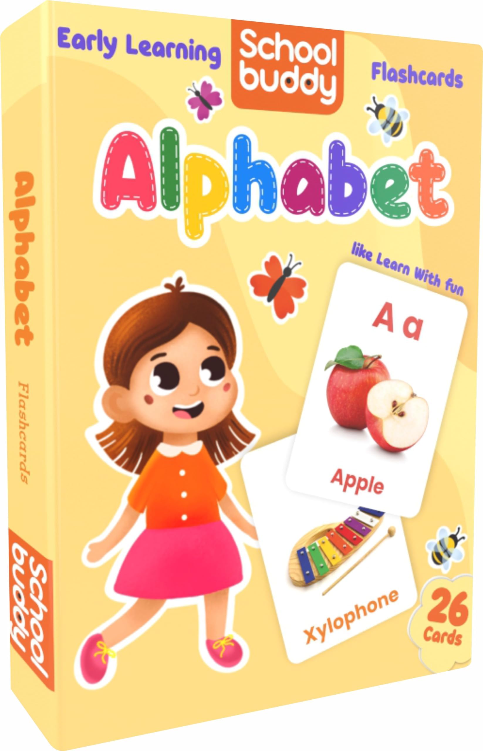 Buy SCHOOL BUDDY® Alphabet Flash Cards for Kids | 27 Early Learning ...