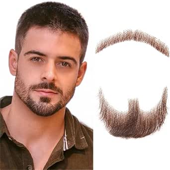 Amazon.com: CLIONE Fake Facial Hair Realistic Brown Goatee Beard ...