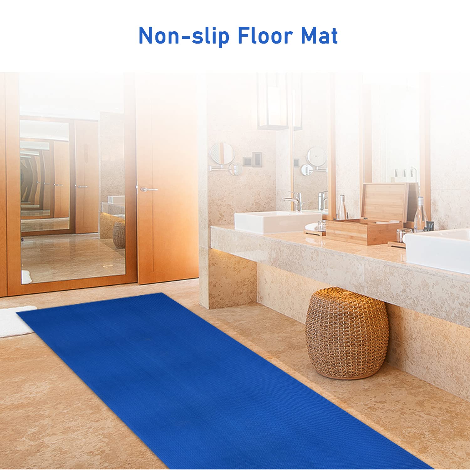 MYOYAY Drainage Anti-Slip Mat 3ft x 10ft Rubber Floor Mat Wet Area ...