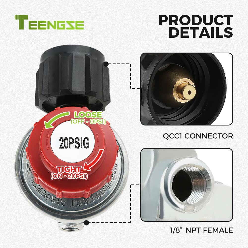Snapklik.com : QCC1 0-20PSI Propane Regulator Valve, High Pressure ...