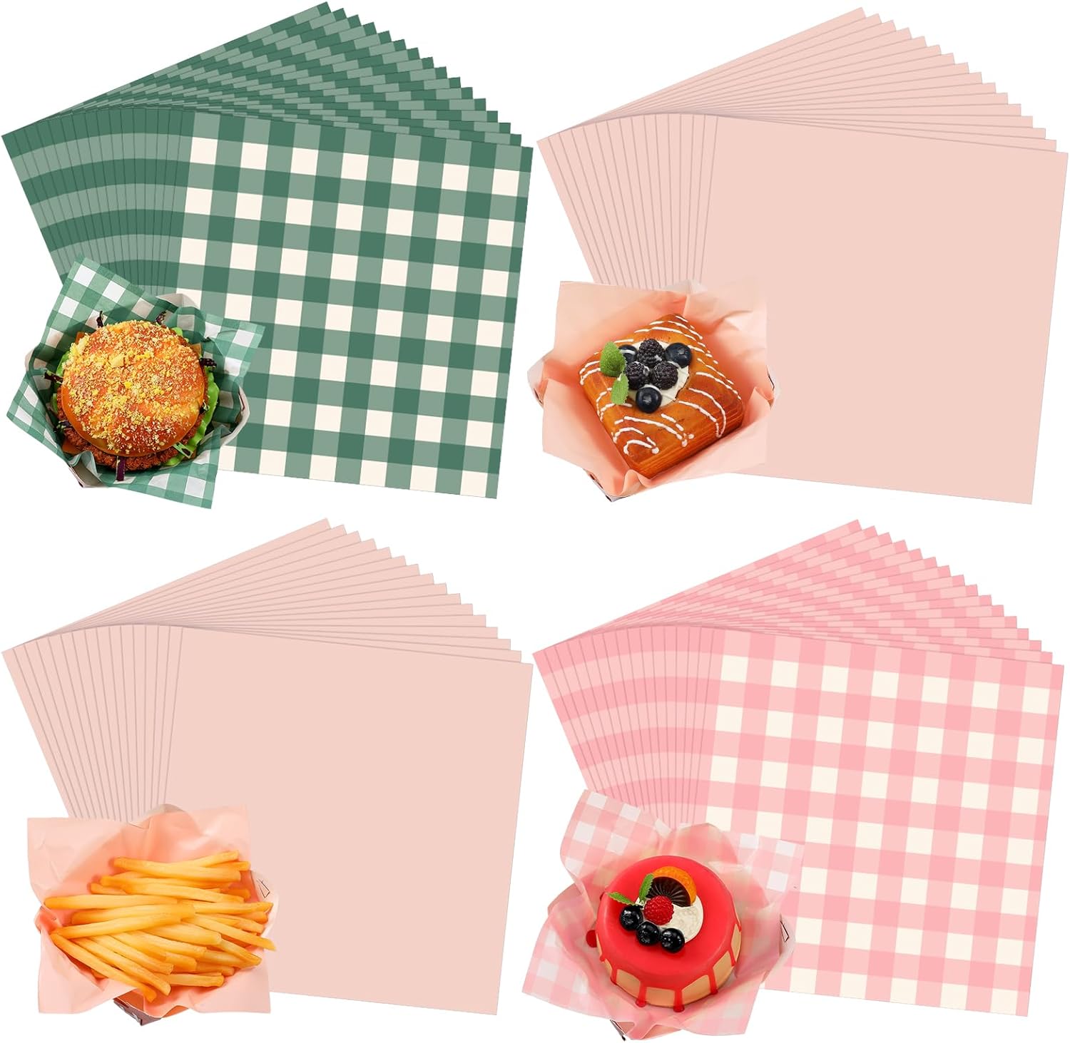 Amazon.com: Honeydak 200 Pcs Checkered Wax Paper Sheets 7 x 7 Inch ...