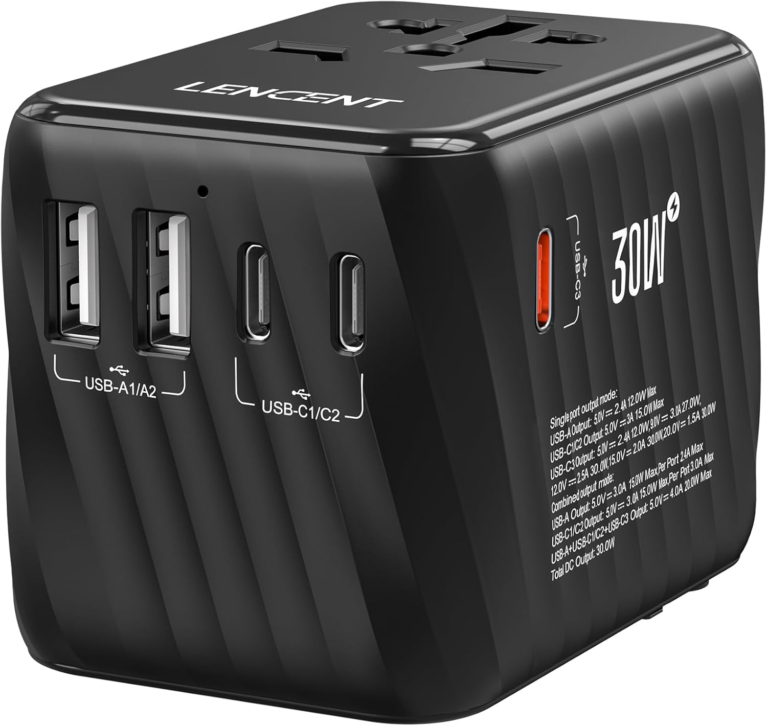 Amazon.com: LENCENT Universal Travel Power Adapter, 30W International ...
