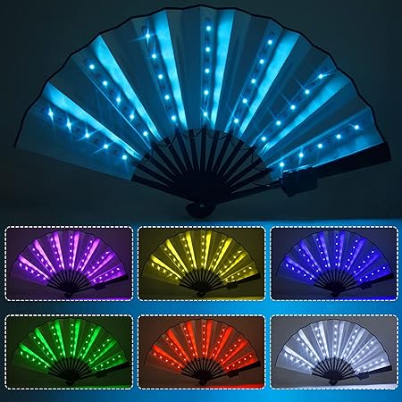 Amazon.com: Gexmil Party LED Glowing Colorful Chinese Hand Held Folding ...