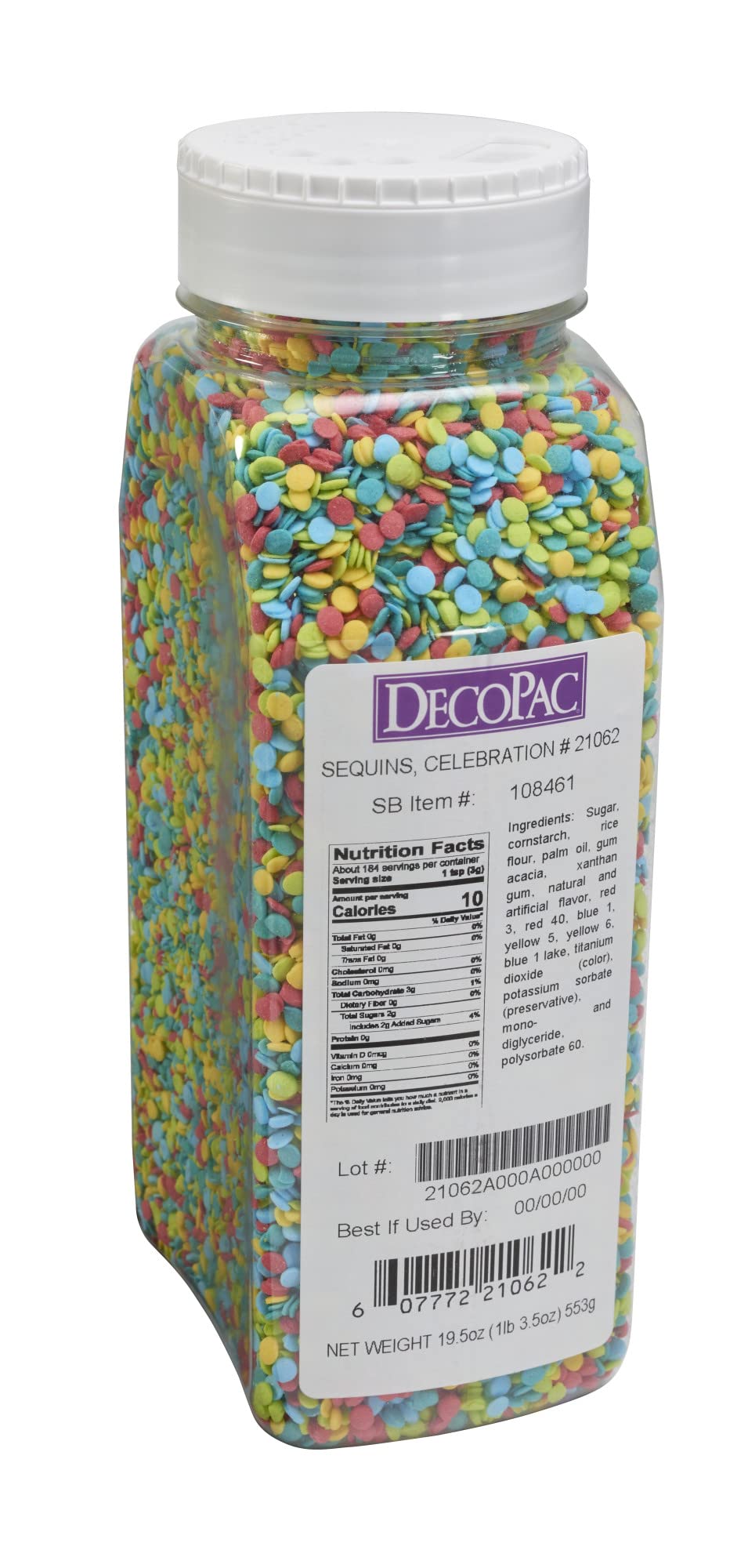 Amazon.com: DecoPac Quins Fancy Sprinkles, 19.5oz, Candy Sprinkles in ...