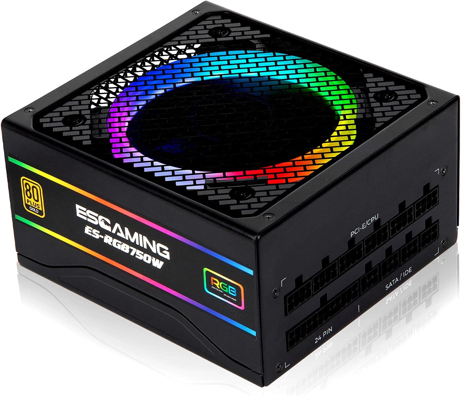 Amazon.com: ESGAMING Power Supply 750 Watt, 80+ Gold Certified, Fully ...