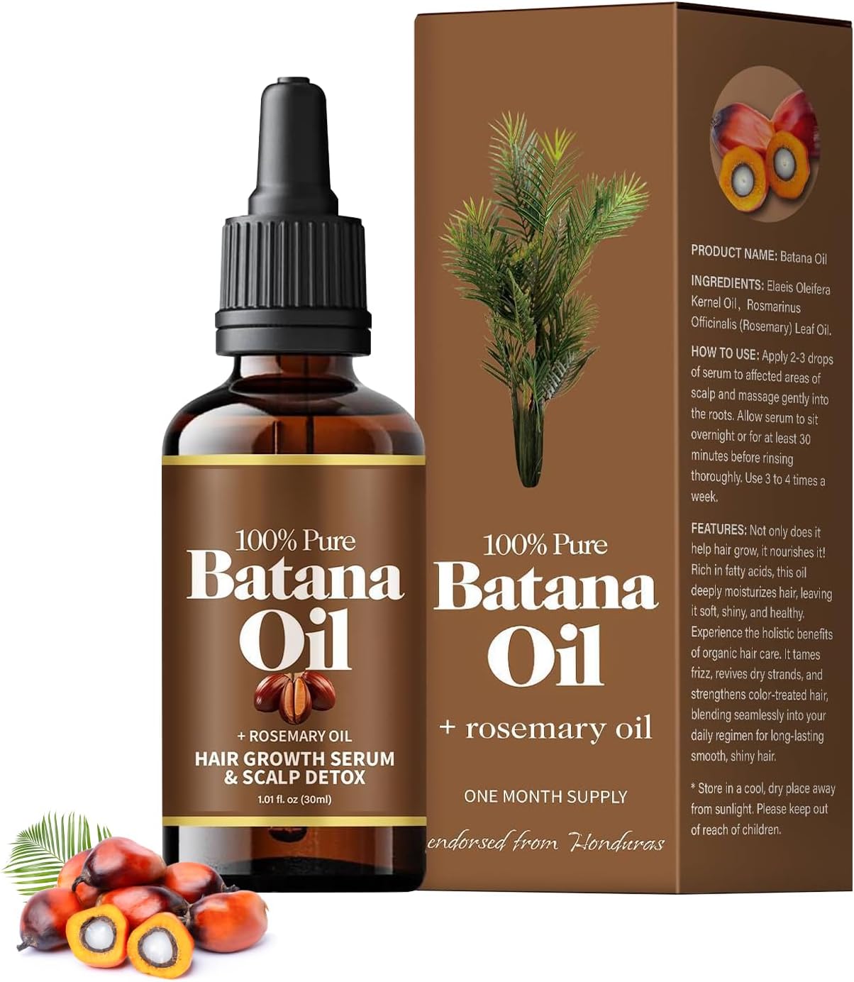 Amazon.com: XiuFa Batana Oil with Rosemary for Hair Growth,100% Organic ...