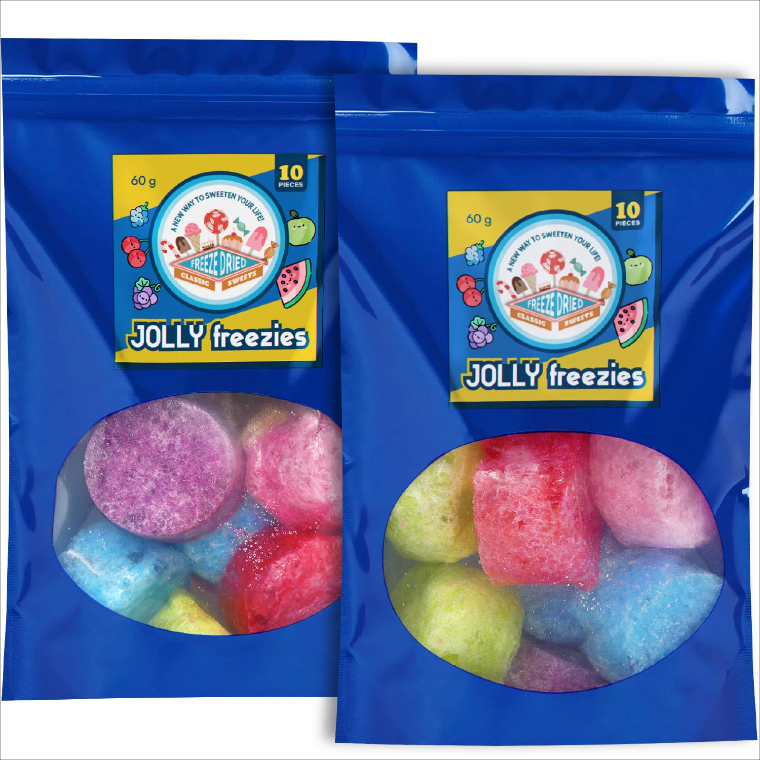 JOLLY Freezies ORIGINAL (2 bags) - Freeze-Dried Candy - Mouth-Melting ...