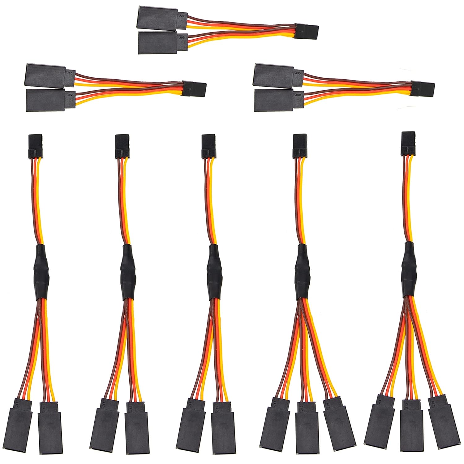 Amazon.com: 8Pcs ShareGoo JR Style Servo Splitter Cable, 1 JR Male to 2 ...
