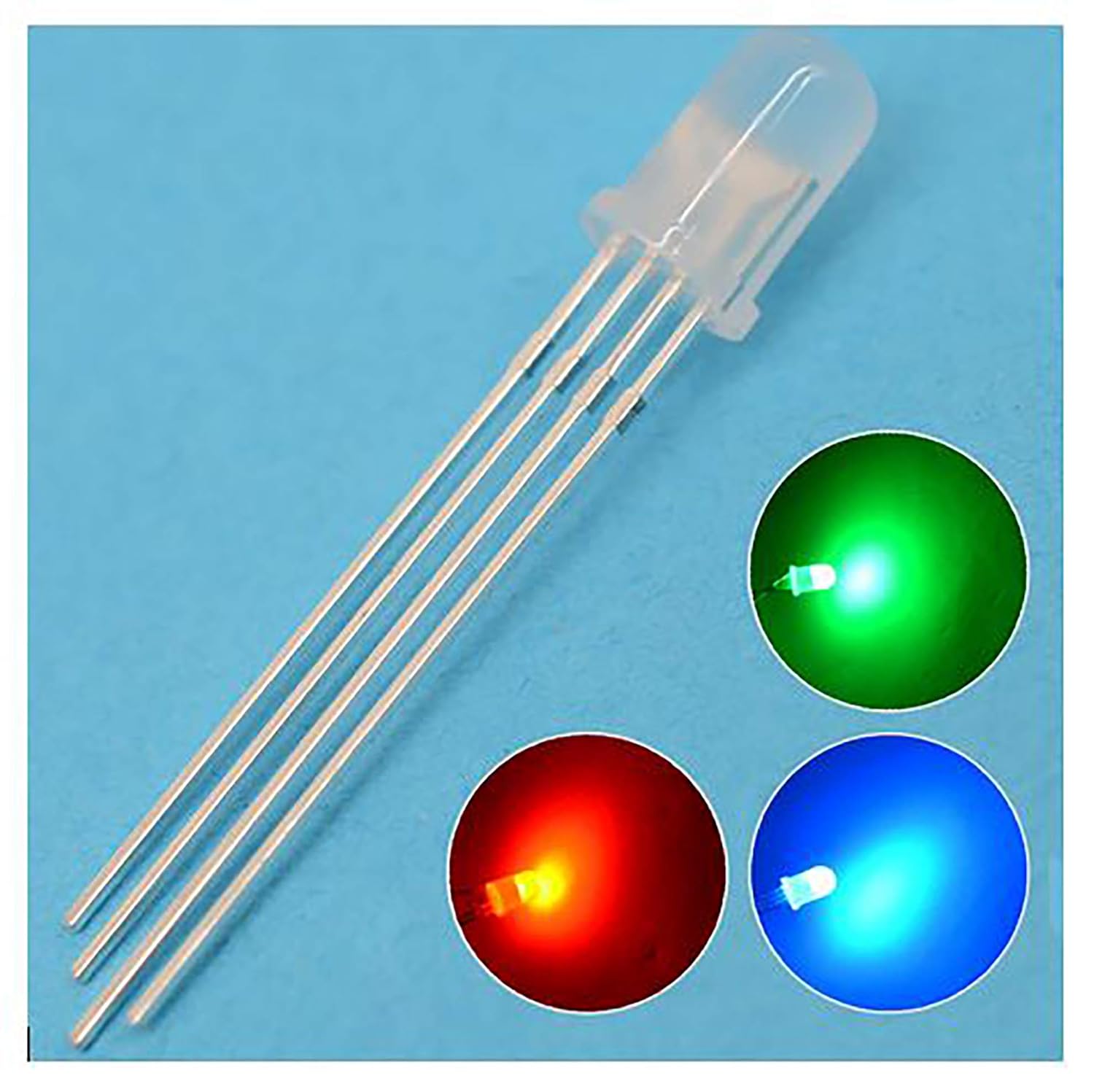 TORPE (10Pcs) Min F5 5mm Round 4pin LED Diffused RGB Tri-Color Common ...