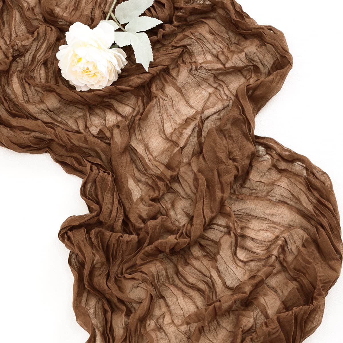 Snapklik.com : Cheesecloth Table Runner 10ft Gauze Boho Rustic Brown ...