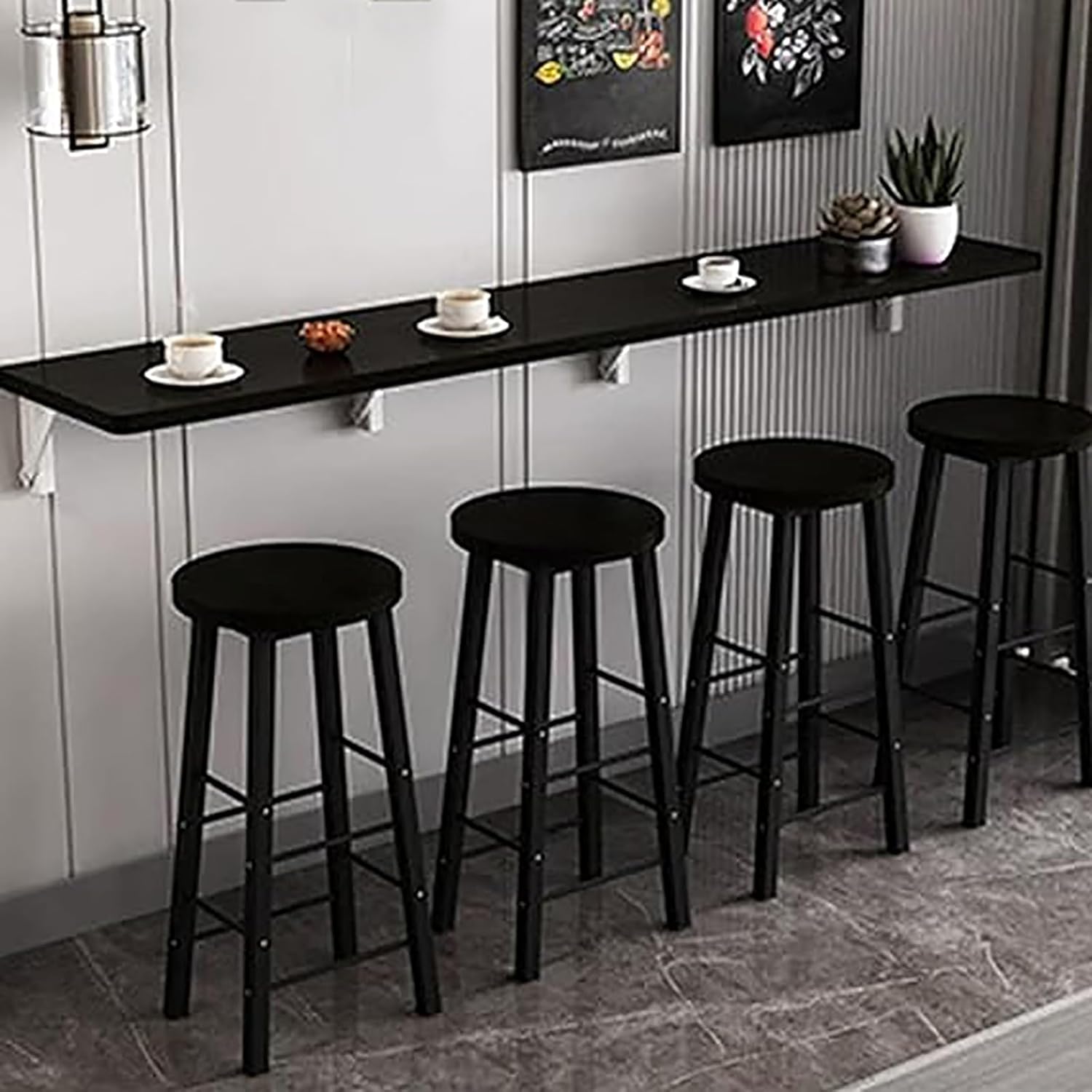 Amazon.com: Folding Wall Mounted Table, Wooden Wall Kitchen Table ...