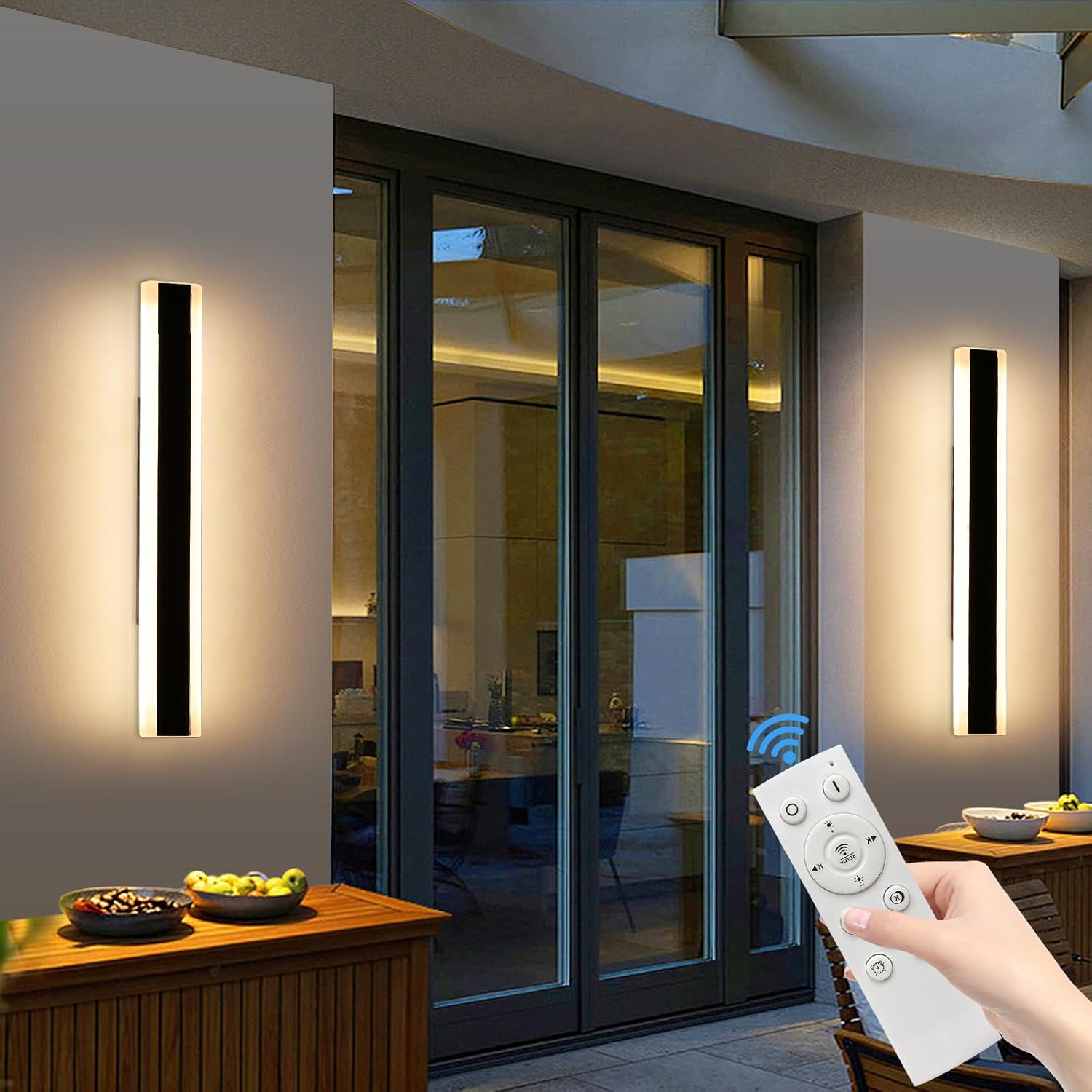 Mikeru 2pack 23.6inch Outdoor Wall Light Fixtures, 10%-100% Dimmable ...