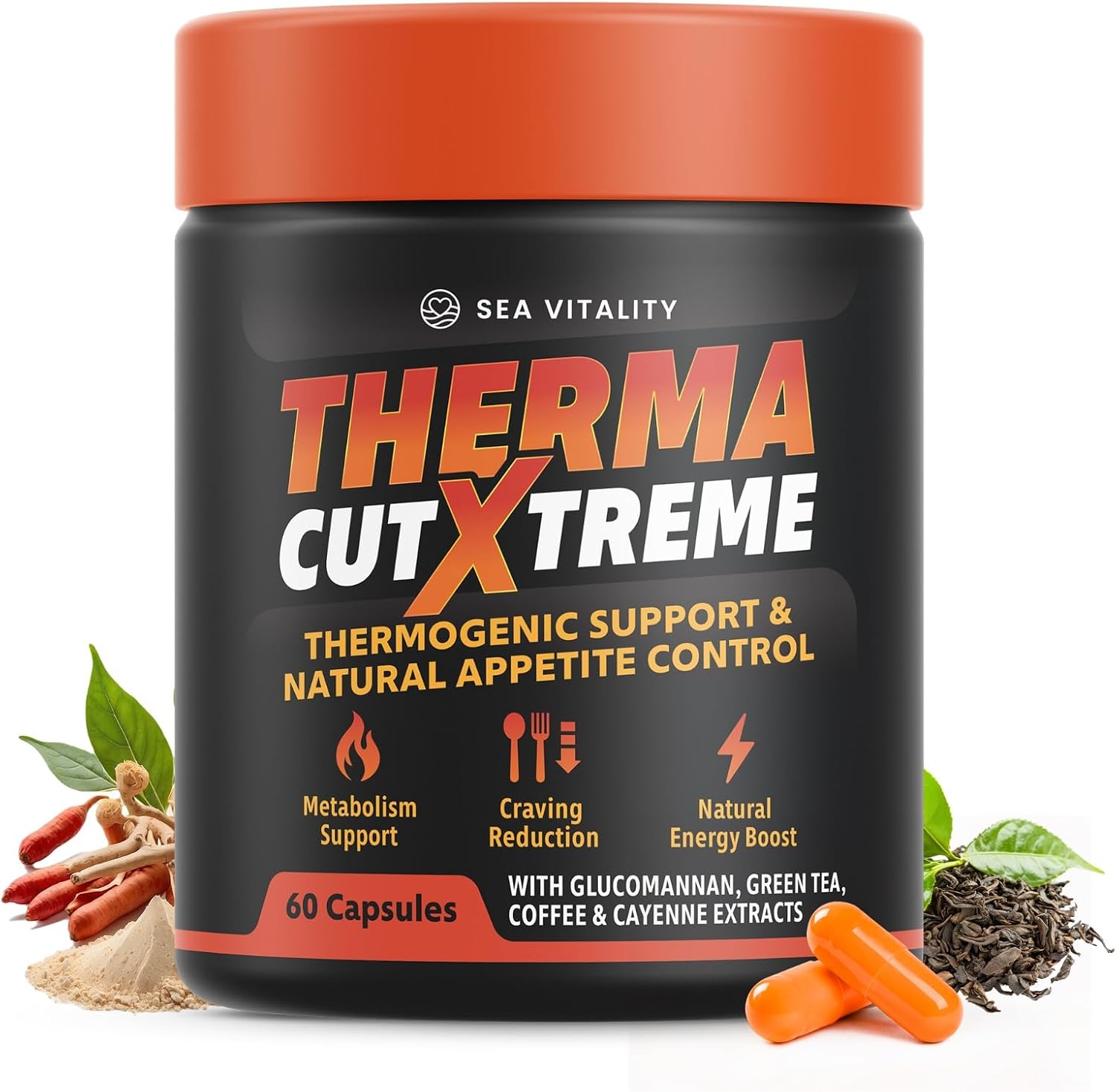 Therma CutXtreme – Thermogenic Fat Metaboliser with Glucomannan, Green ...