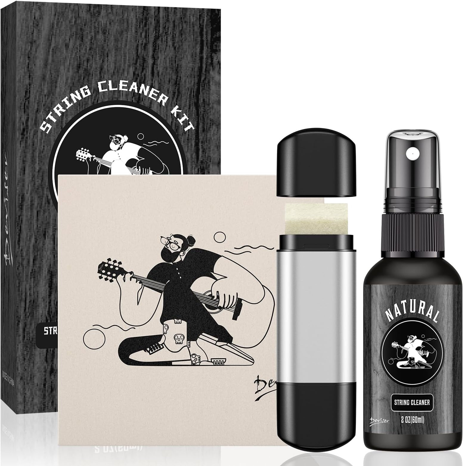 Amazon.com: 2 Pack Dual Guitar String Cleaner for Guitar, Bass and ...