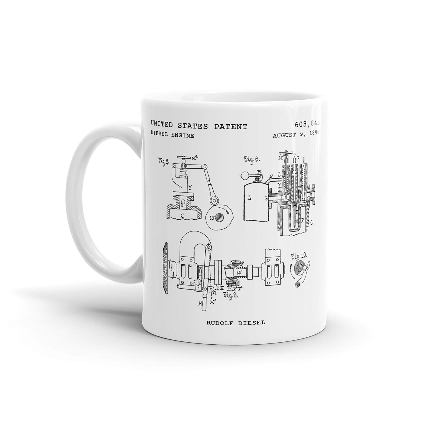 Amazon.com: 19th Century Diesel Engine Mug; Patent Mugs, Automotive ...
