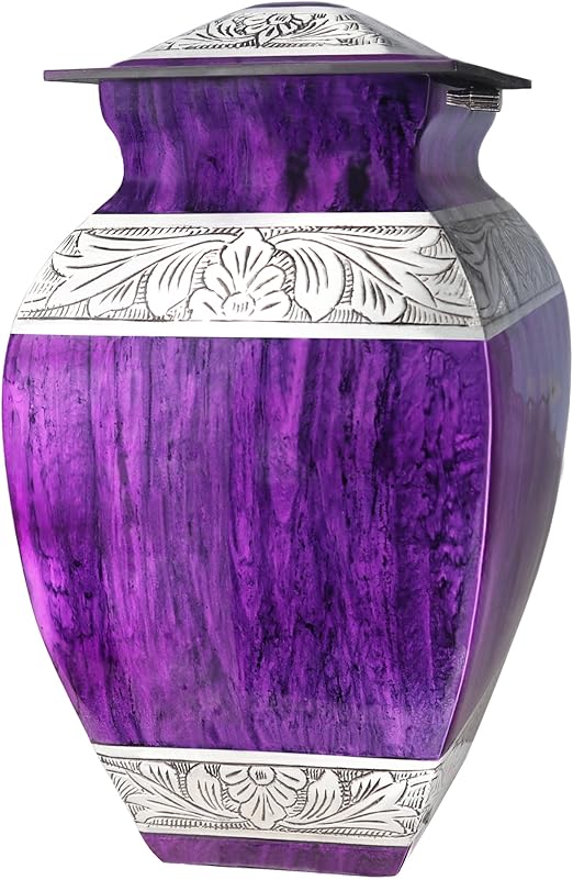 Amazon.com: NANIURN Purple Texture Square Engraved Funeral Cremation ...
