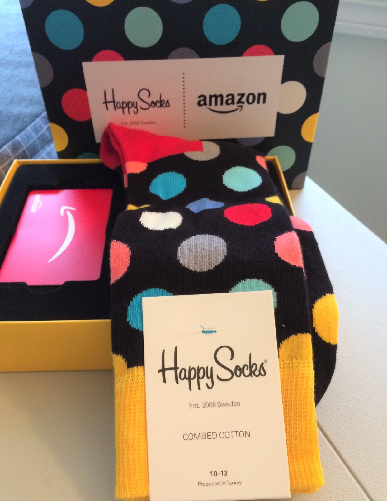 Amazon.com: Amazon.com Gift Card with Happy Socks (One-Size, Mens: 10 ...