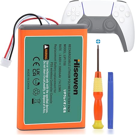 Amazon.com: Hisewen PS5 Controller Battery Replacement, 3980mAh LIP1708 ...