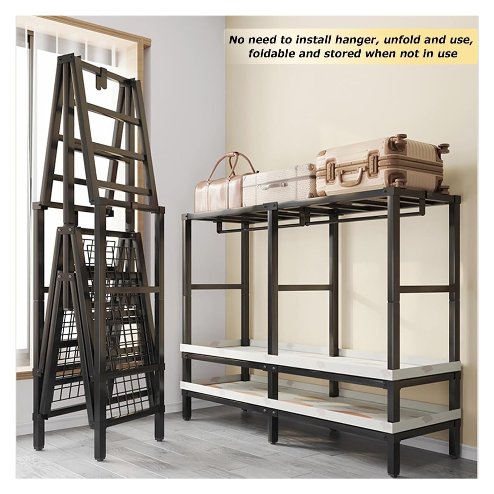 Apartment Storage Closet Heavy Duty Portable Wardrobe Closet With Cover ...