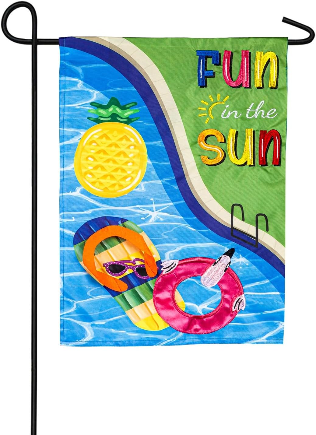 Amazon.com : Evergreen Applique Garden Flag - Fun in the Sun Pool Day ...