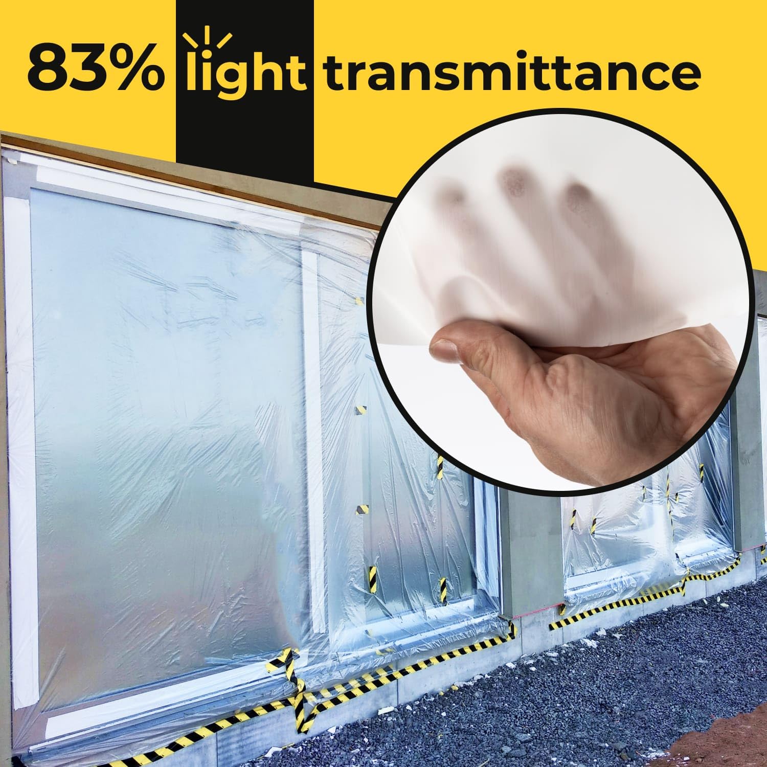 IDL Packaging Clear 4 mil Construction Plastic Sheeting, 6' x 50' (300 ...