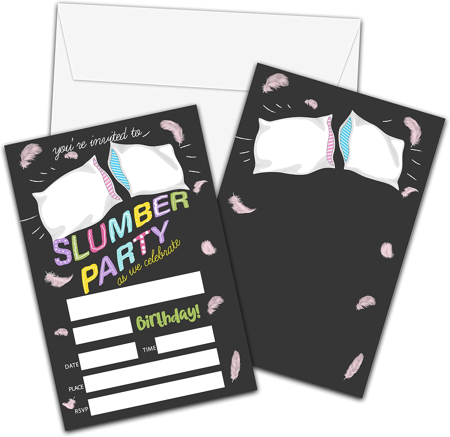 Amazon.com : Slumber Birthday Invitations with Envelopes - Birthday ...