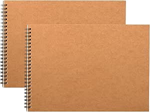 2Pack Sketchbook A3 Landscape Spiral Bound A3 Sketchbook 60 Pages of 160gsm Cartridge Paper ...