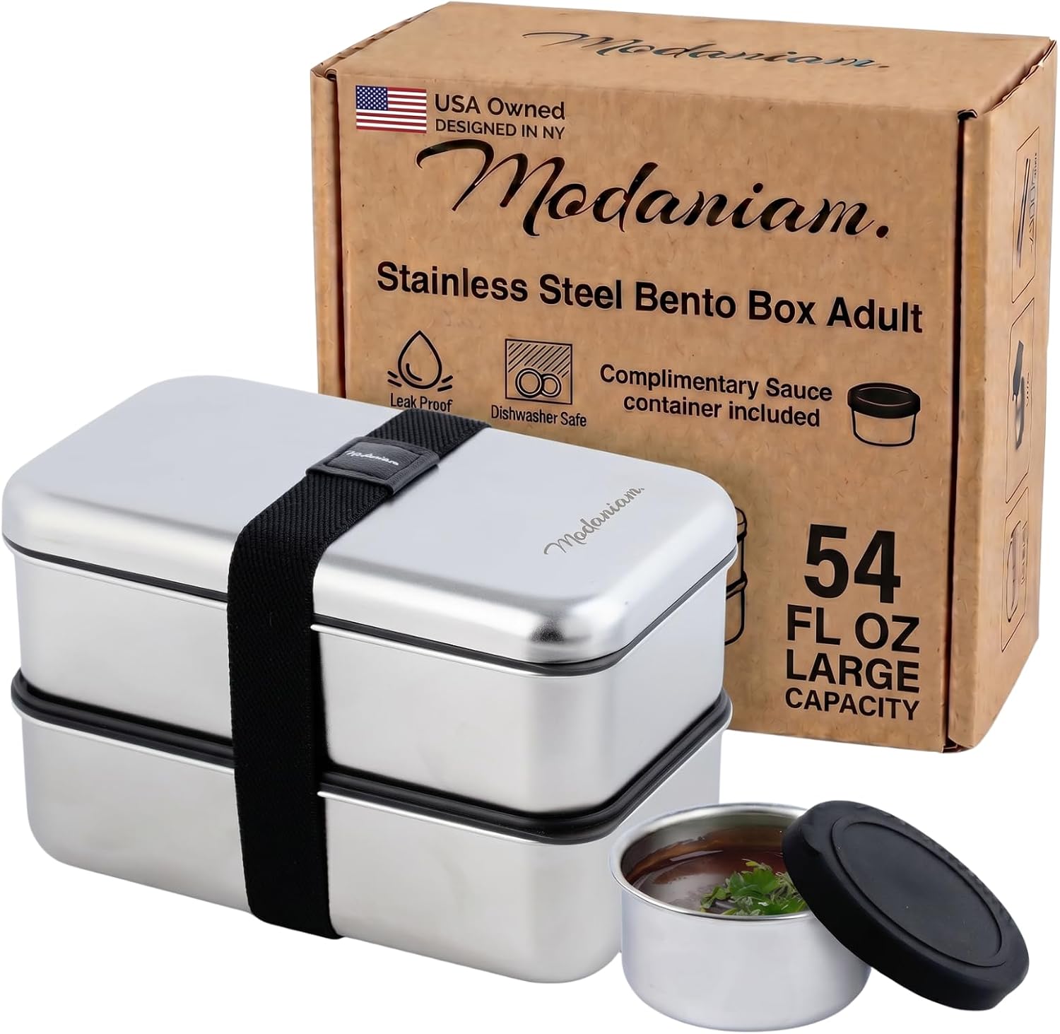 Amazon.com: Modaniam Leak Proof Stainless Steel Bento Box, Stainless ...