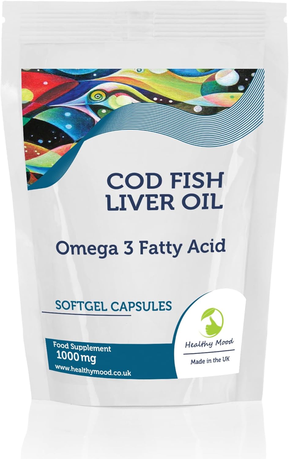 Cod Liver Oil 1000mg High Strength Cod with Vitamin A and Vitamin D3 ...